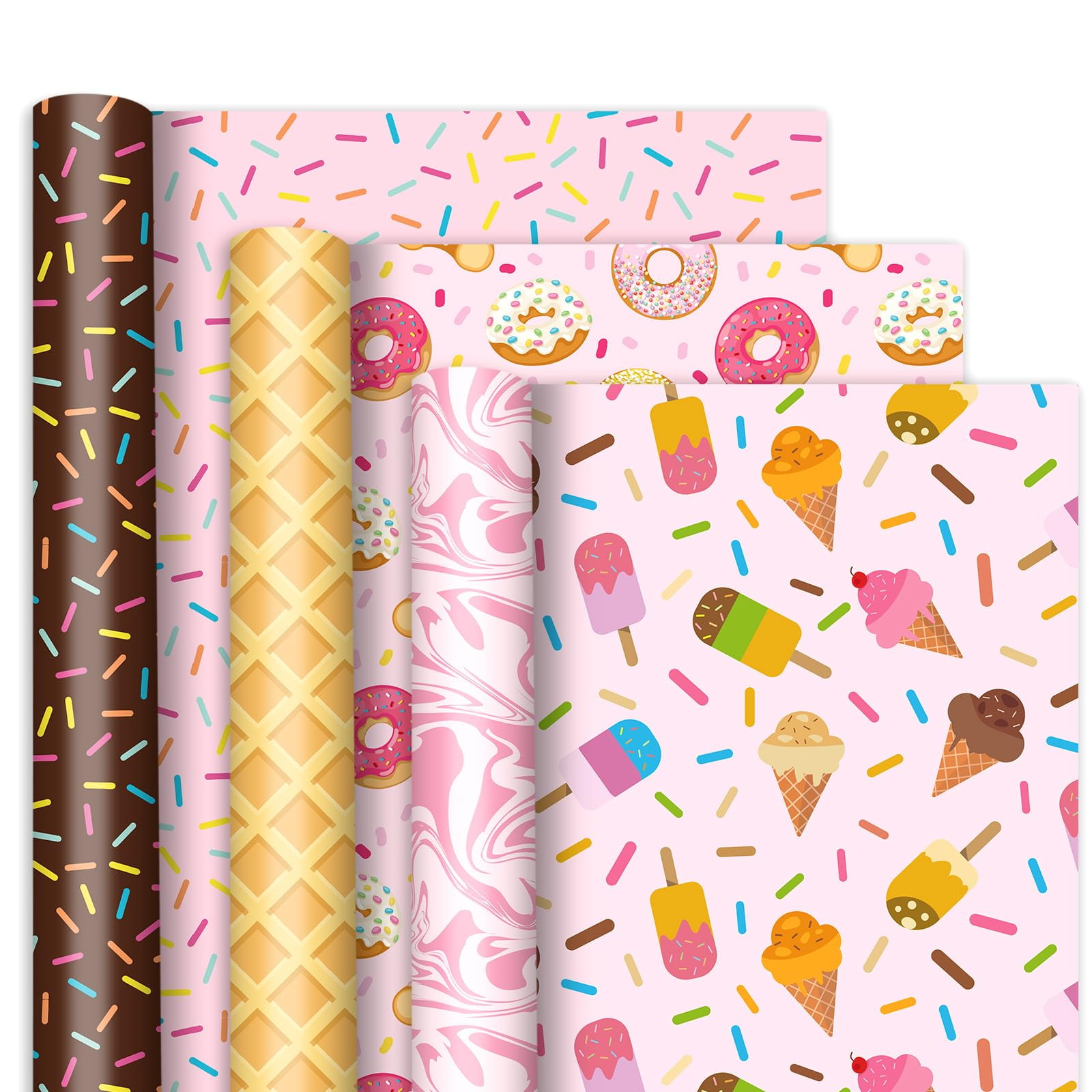 JarThenaAMCS 3 Rolls Sweet SSF20 Wrapping Paper -Mini Roll- 17 In x 16. ...