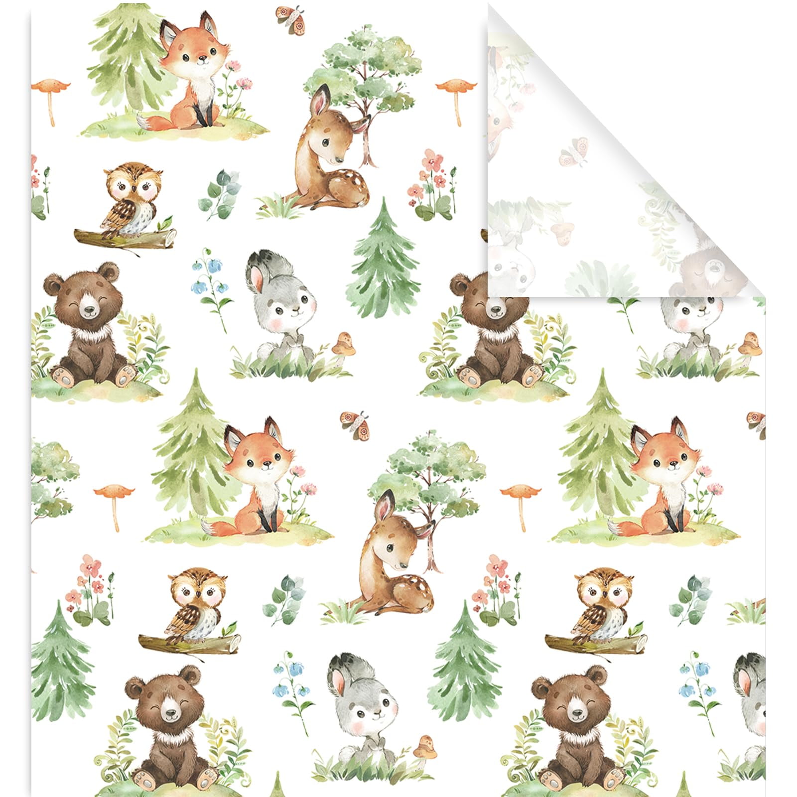 JarThenaAMCS 6 Sheets Woodland Animal Wrapping AIS1 Paper -Not Roll ...