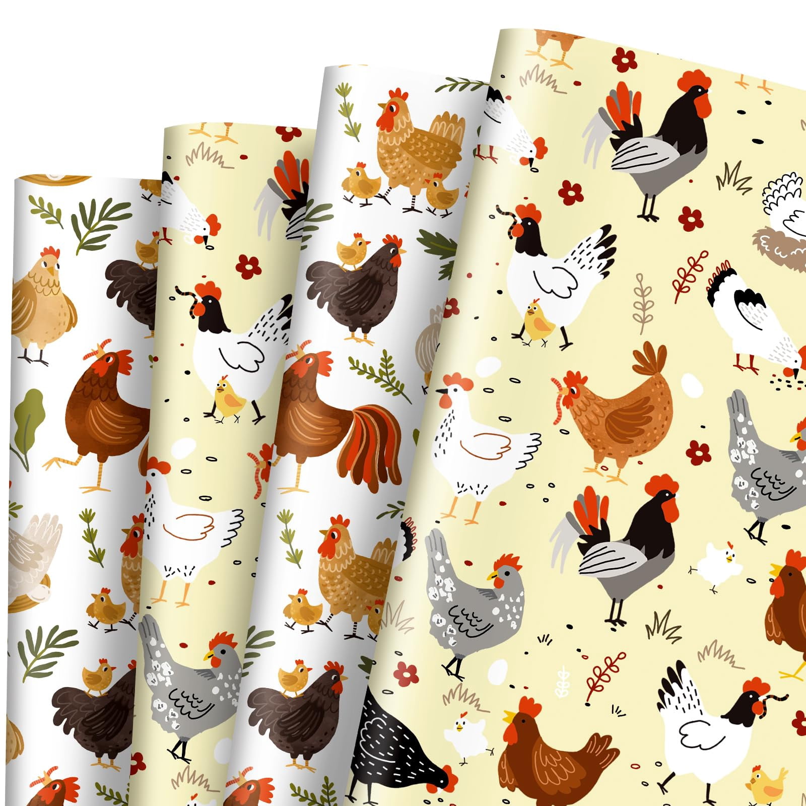 JarThenaAMCS 8 Sheet Farm Animal Wrapping AIS1 Paper -Not Roll- Chicken ...