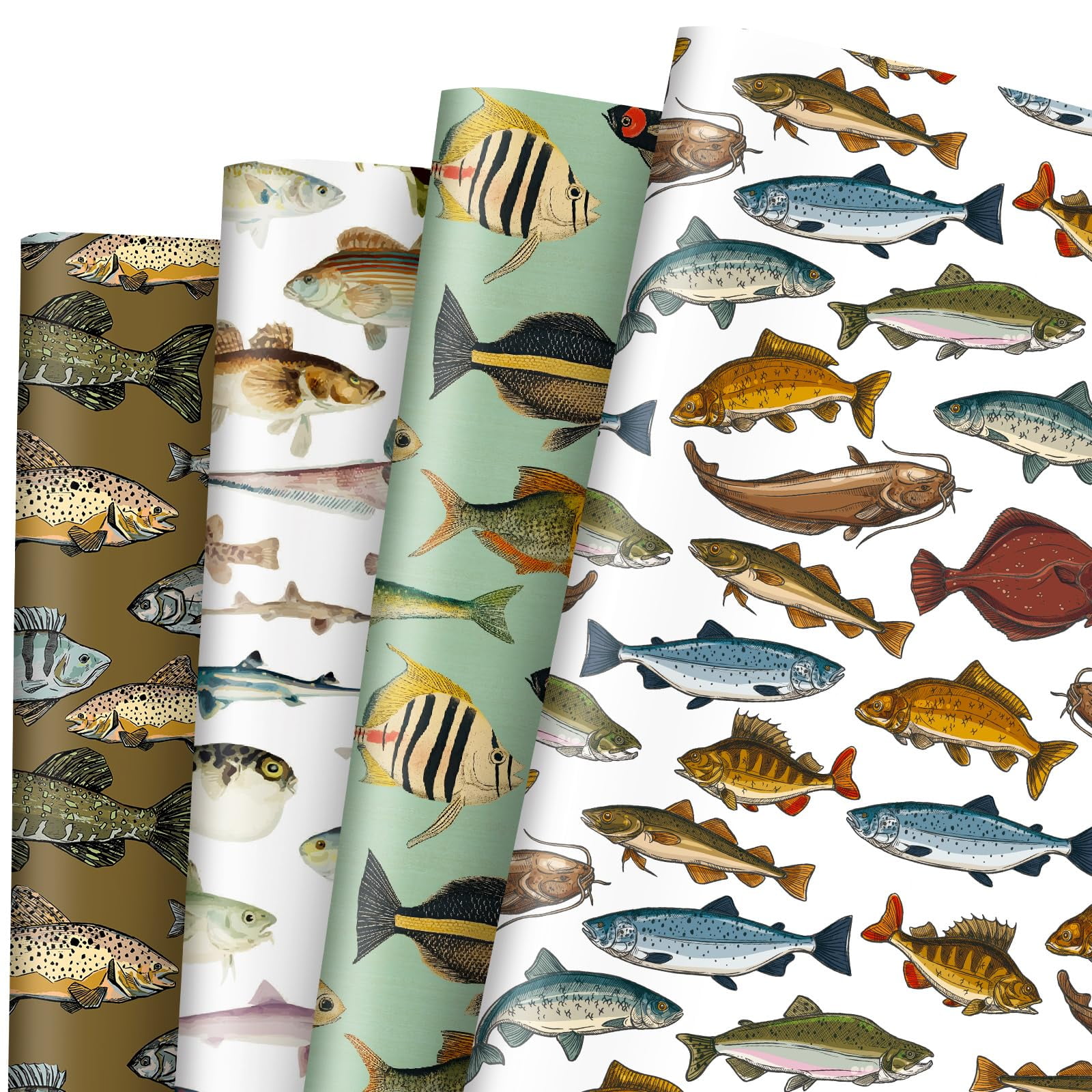 JarThenaAMCS 8 Sheets Vintage Fish Wrapping AIS1 Paper -Not Designs ...