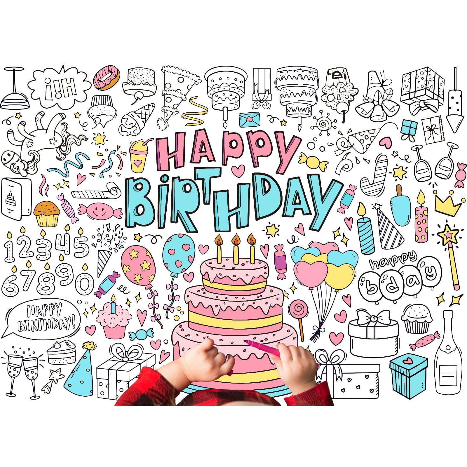 JarThenaAMCS Happy Birthday Coloring MSF2 Poster 31.4 x 43.3 Inch ...