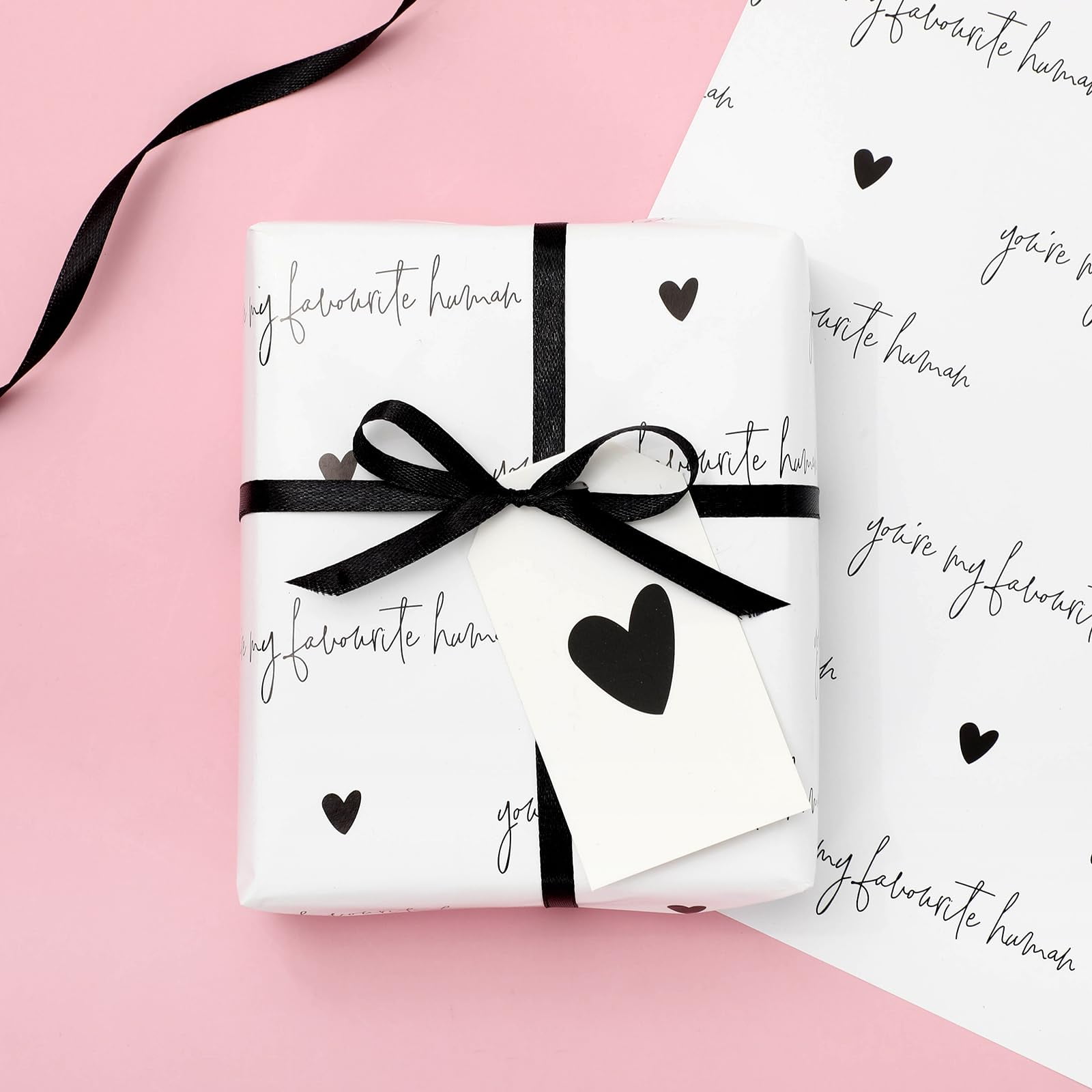 JarThenaAMCS Valentine's Day AJH3 Wrapping Paper with Ribbon Tag Roll ...