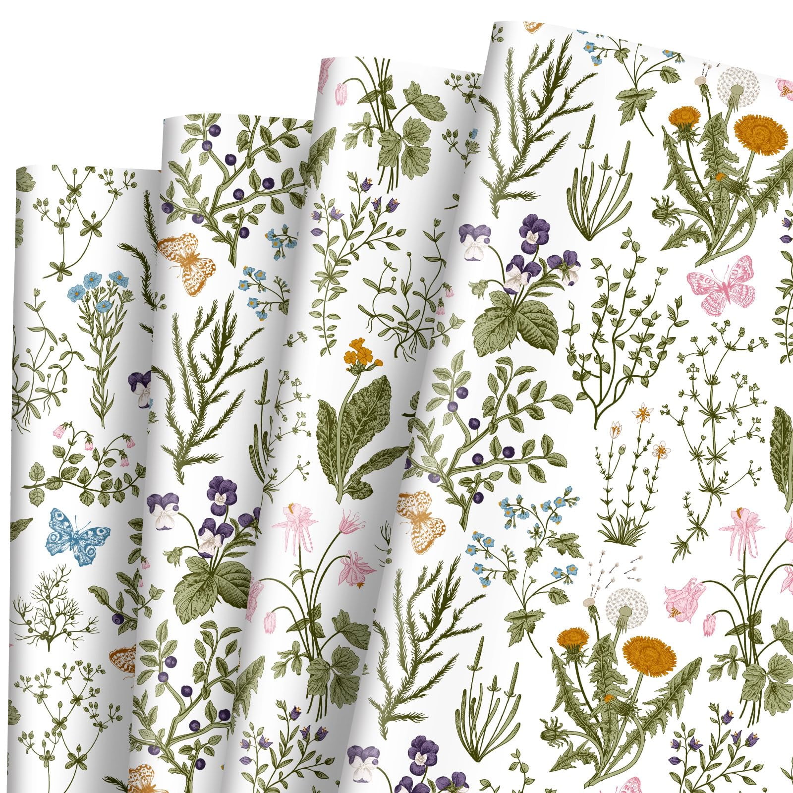 JarThenaAMCS Vintage Wildflower Wrapping Paper - Not Roll - Retro ...