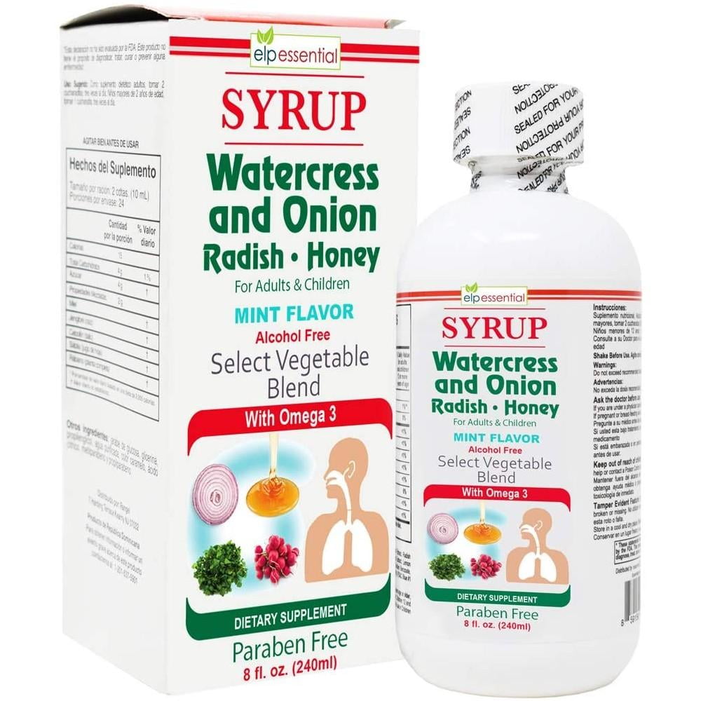 Jarabe Berro y Cebolla Rabano Miel 8 Oz Watercress and Onion Radish ...