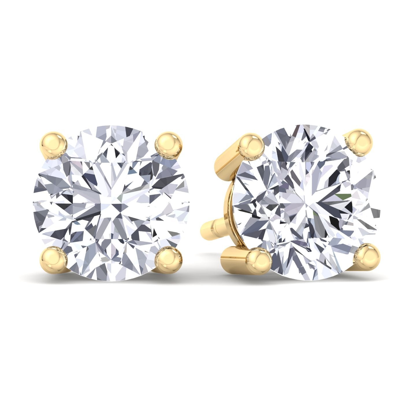 Jared - 2 Carat Round Cut Classic Diamond Studs - Walmart.com