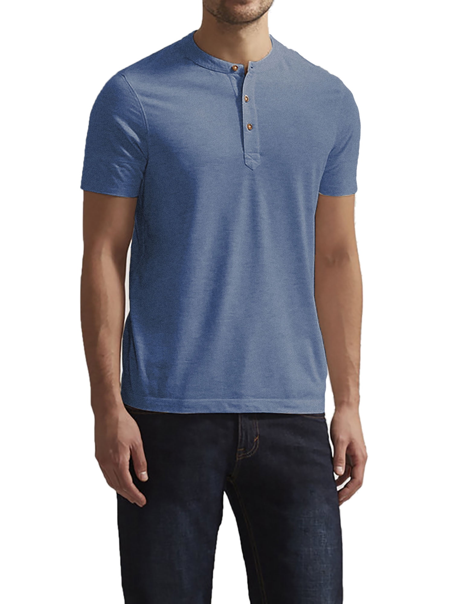 Jared Men's Short Sleeve Henley Shirt with Enhanced Bicep Sleeve and ...