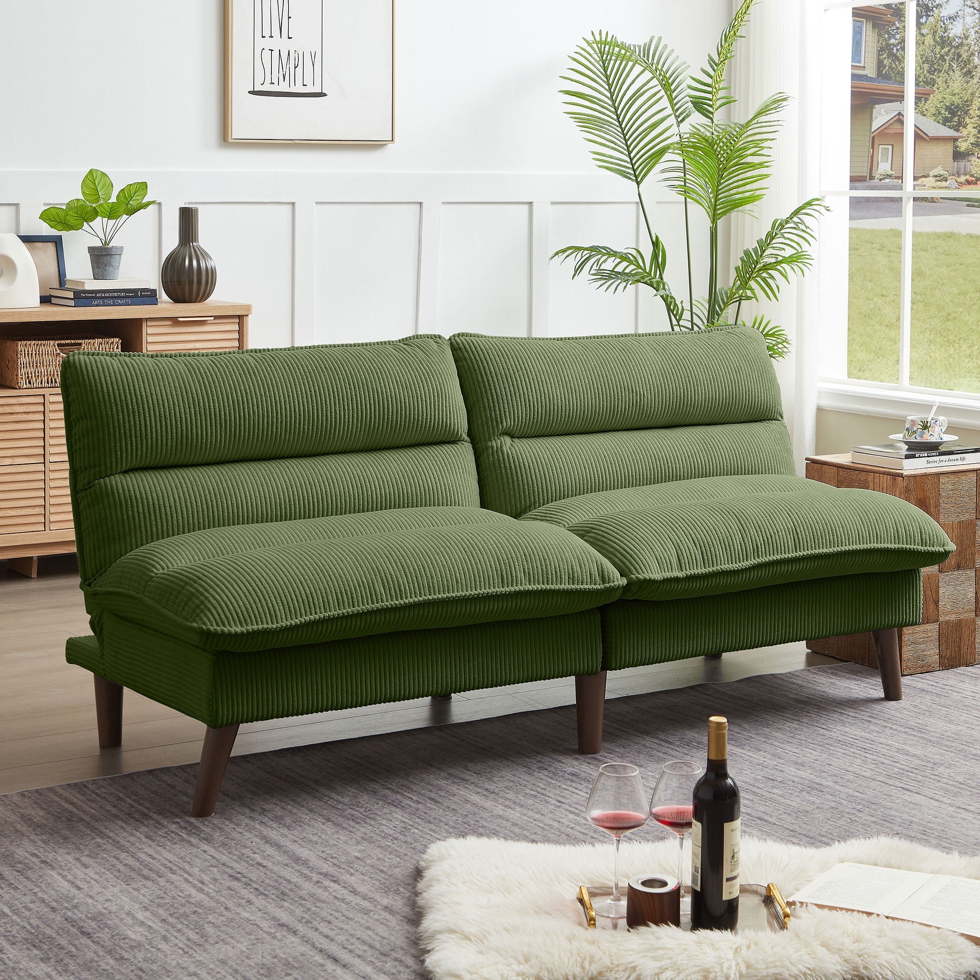 Jarenie Chireca 72" Futon Sofa Bed, Convertible Futon Couch with ...