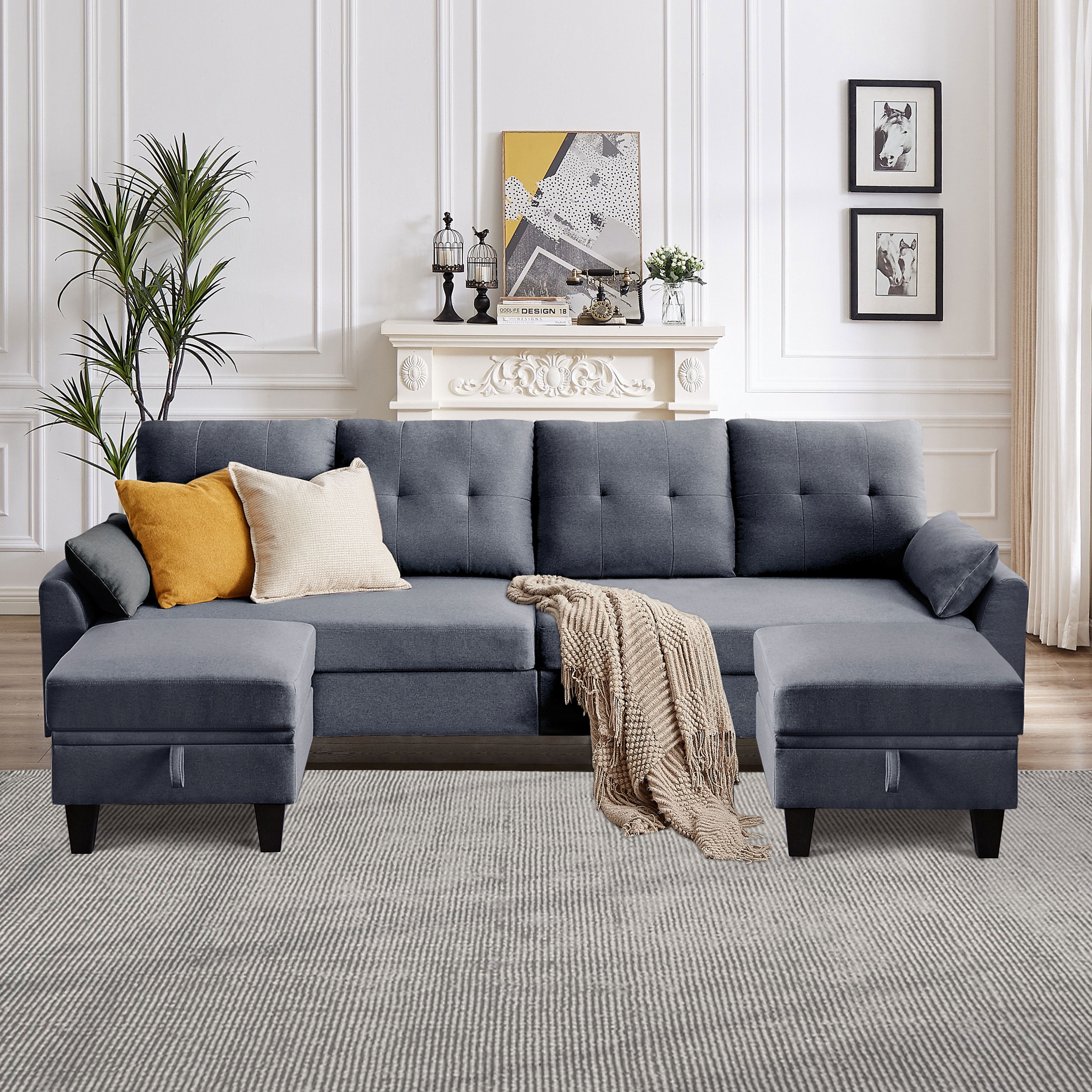 Jarenie Sherpa sofa，Modular Sectional Sofa,sleeper couch sofa,Modular ...