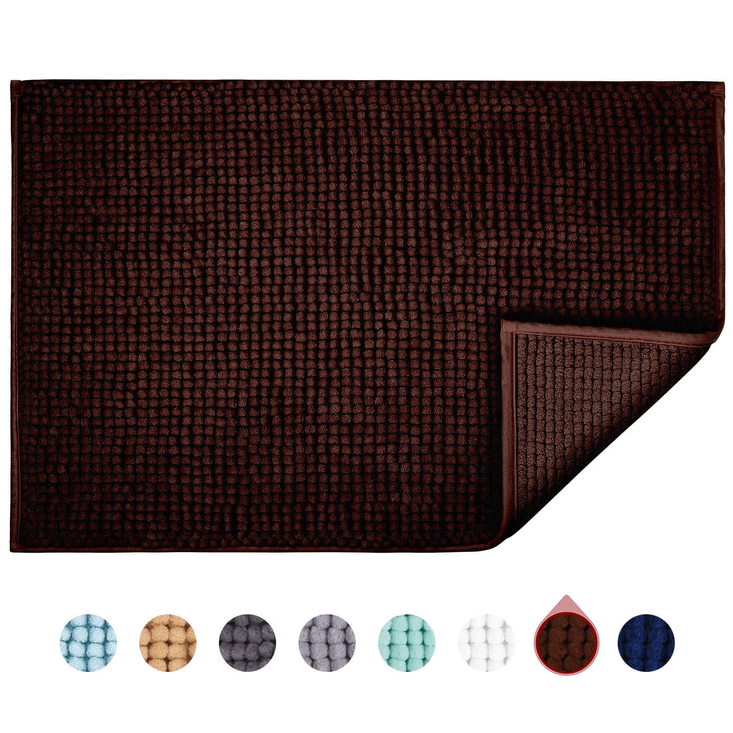 Jaritto Quick Dry Non-Slip Bathroom Mat, Chenille Microfiber, Machine ...