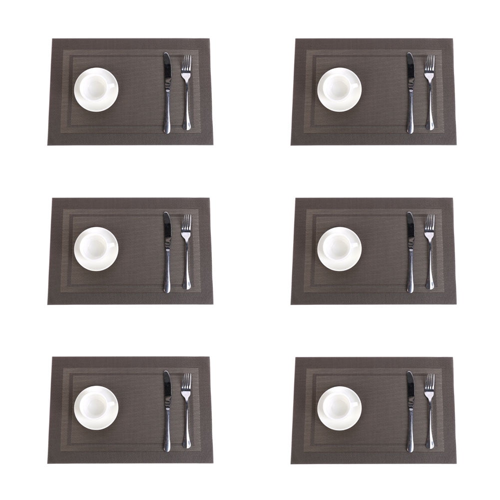 Jaritto Decorative Placemats Set of 6 for Dining Table Vinyl Stain ...