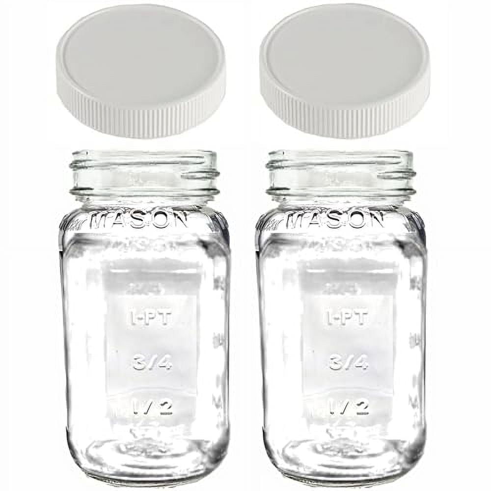 Jarming Collections Large 24oz Mason Jars - Sealed Set of 2, Freezing ...