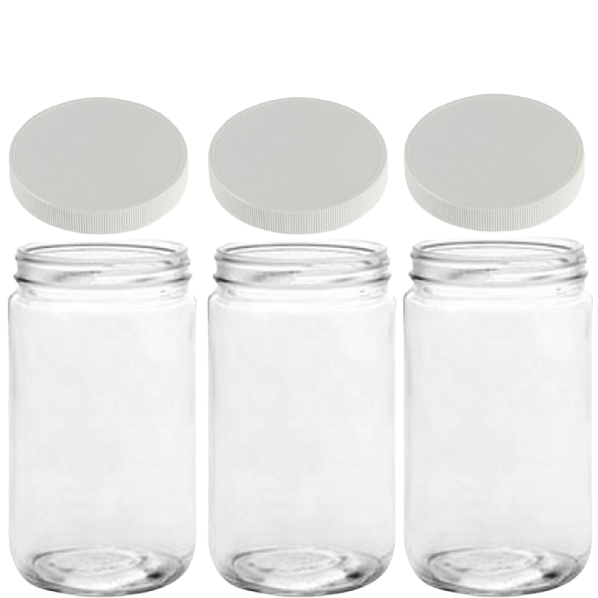 Jarming Collections 32oz Wide Mouth Glass Storage Jars – Extra-Wide ...