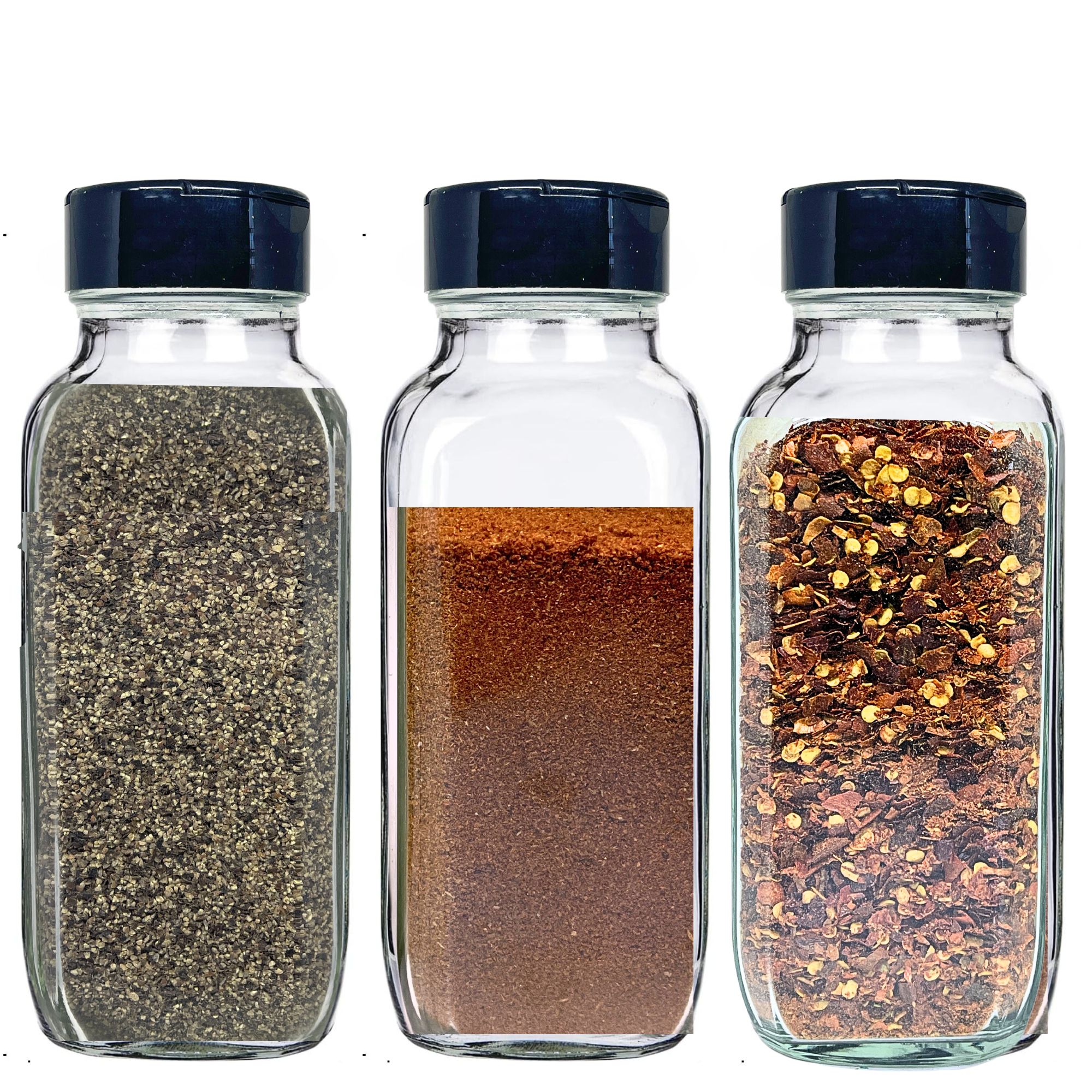 Jarming Collections 8oz Spice Jars in Elegant Glass French Square ...