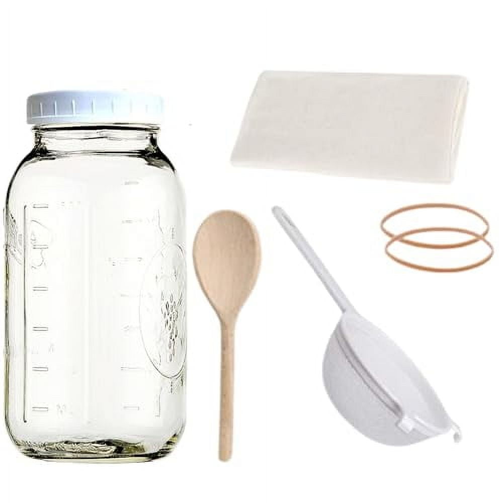 Jarming Collections Complete Kefir Starter Kit/Mason Jar Brewing Kit ...