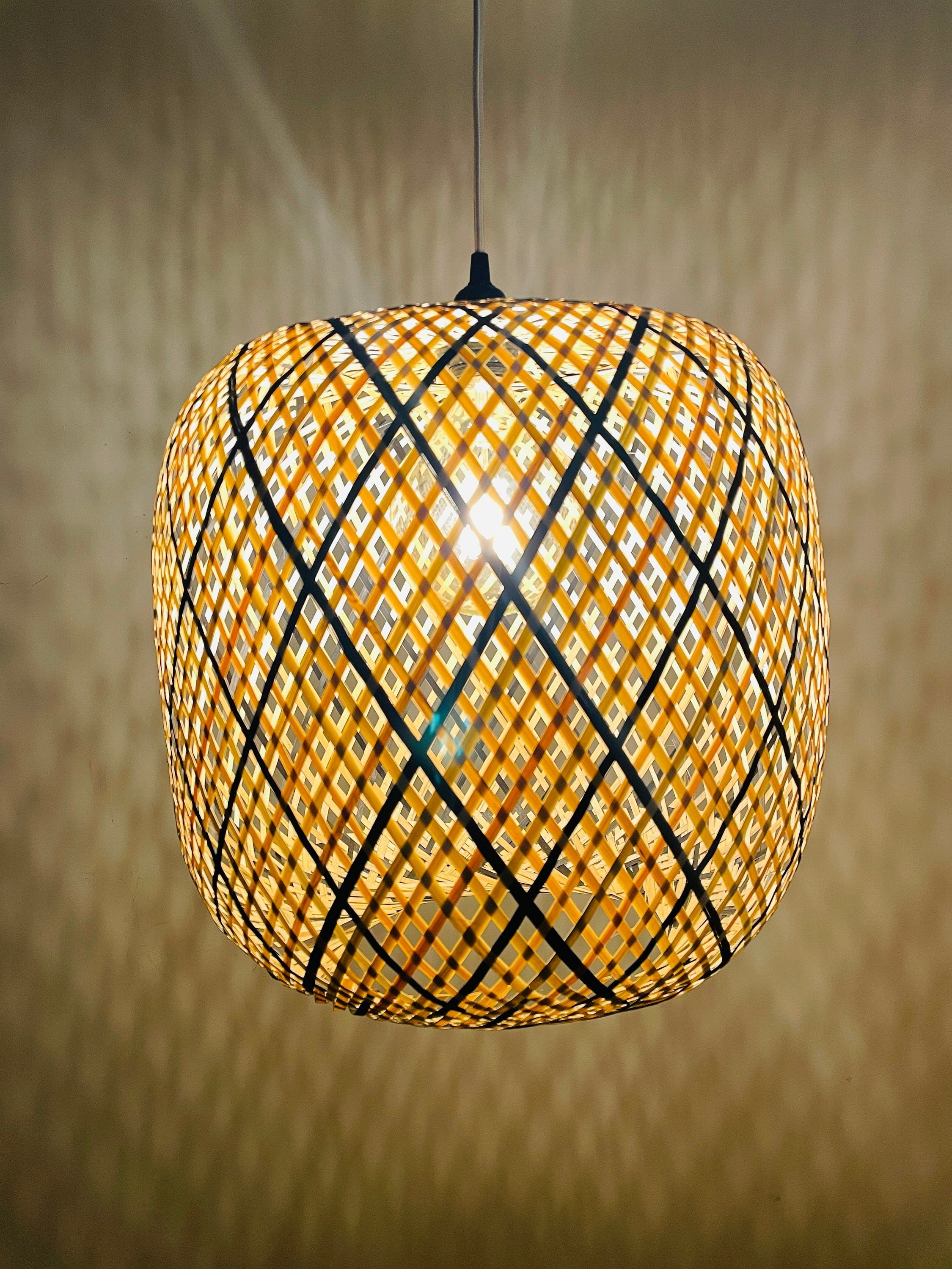Jarri Lights Bamboo Rattan Pendant Light - Eco-Friendly Lampshade ...