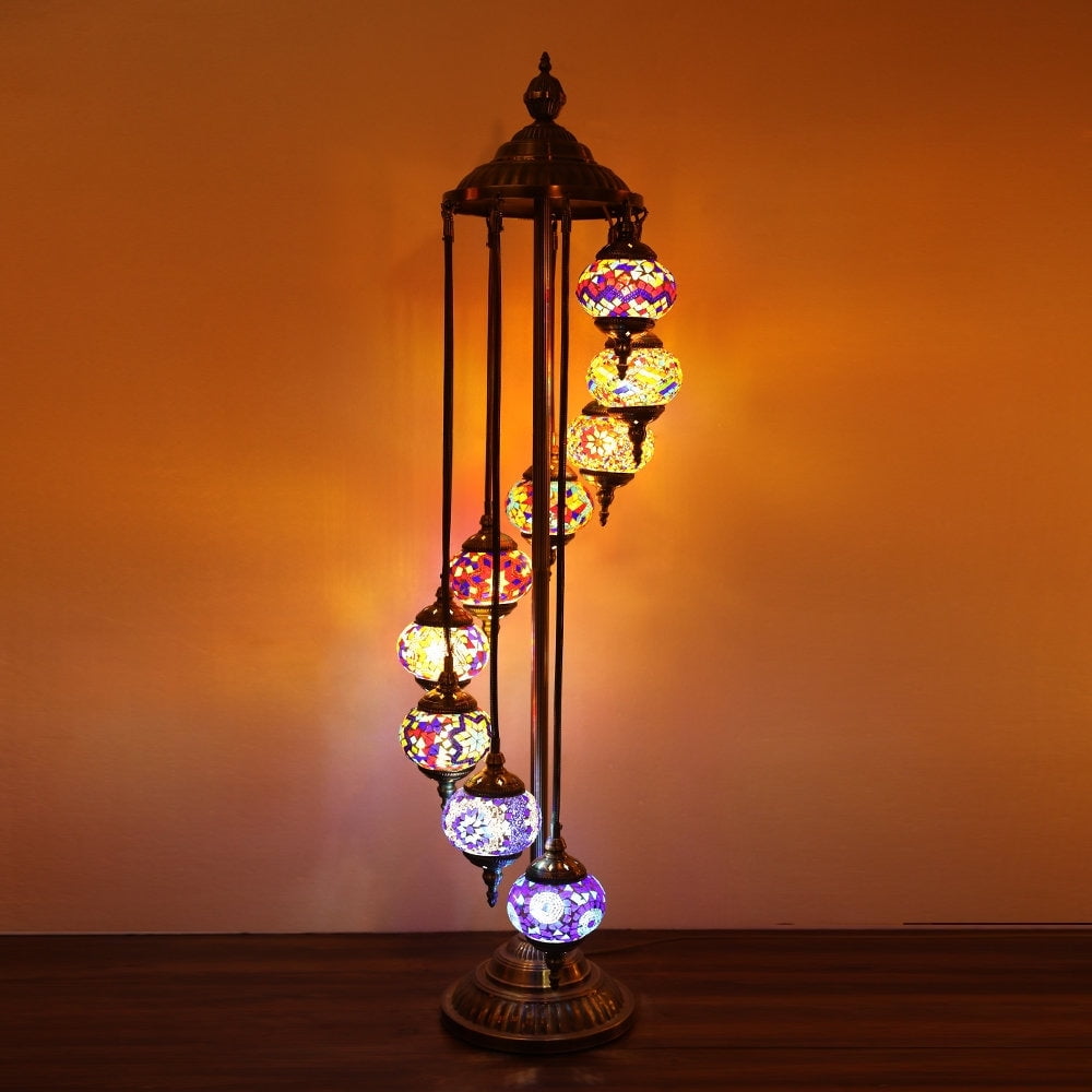 Jarri Lights Floor Lamp Turkish Moroccan Style Mosaic Multicolored ...