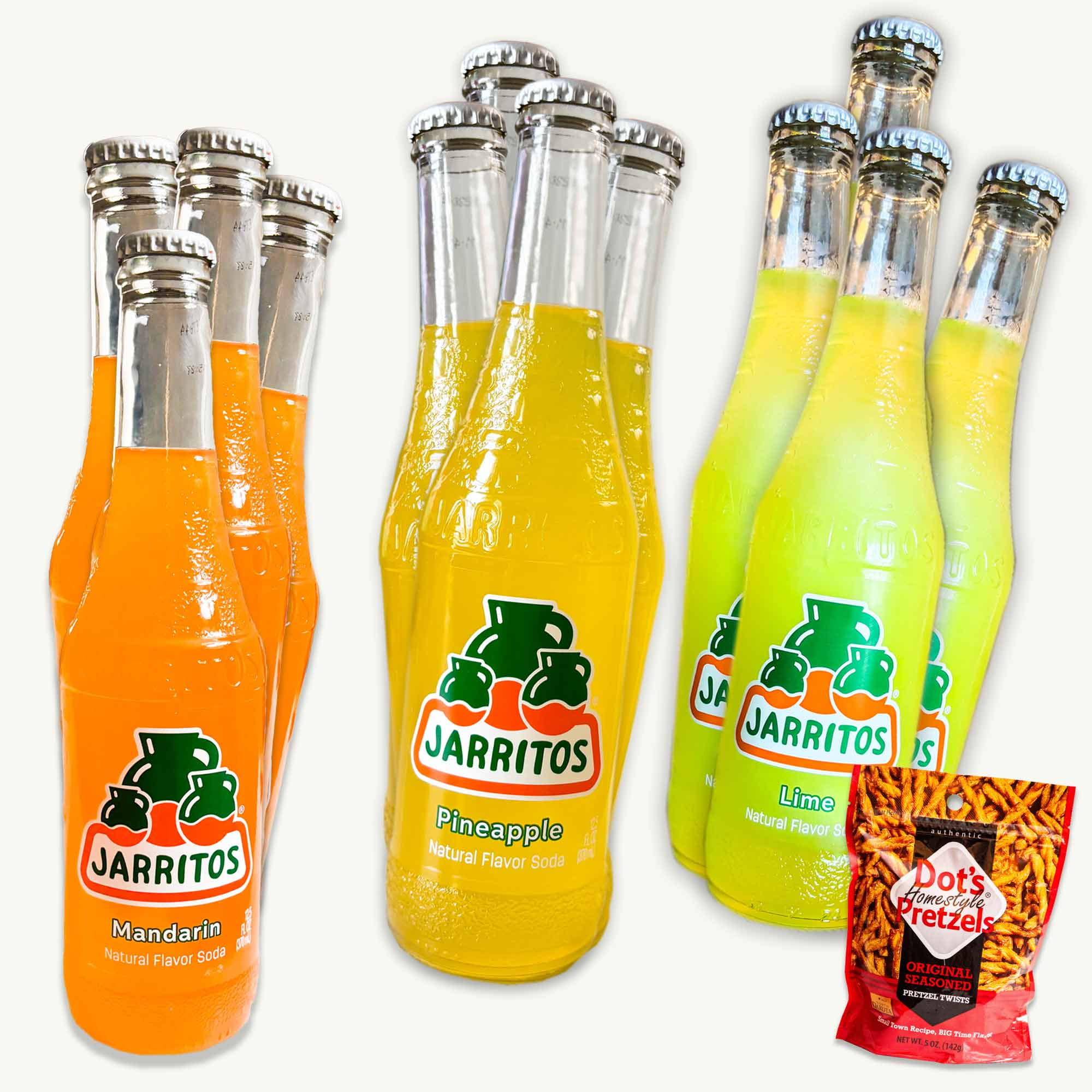 Jarritos Mexican Soda - Lime (4pk) - Pineapple (4pk) - Mandarin Orange (4pk) - Original Pretzel ...