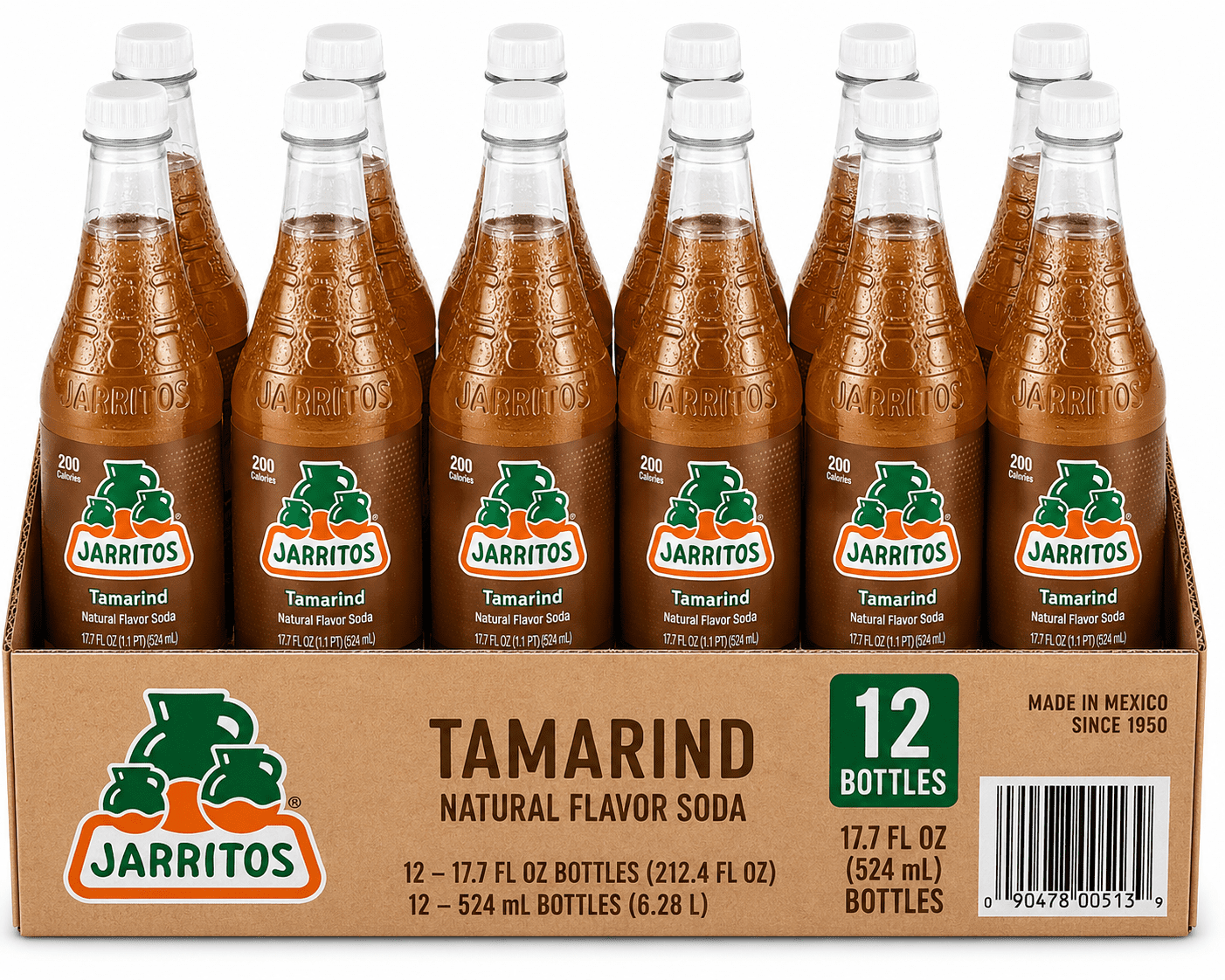 Jarritos Tamarindo Soda Tamarind Flavored Soda Soft Drink, 524 mL ...