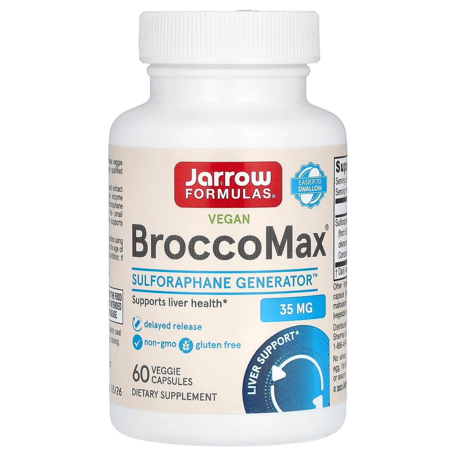Jarrow Formulas BroccoMax, 60 Delayed Veggie Caps, Supports Liver ...