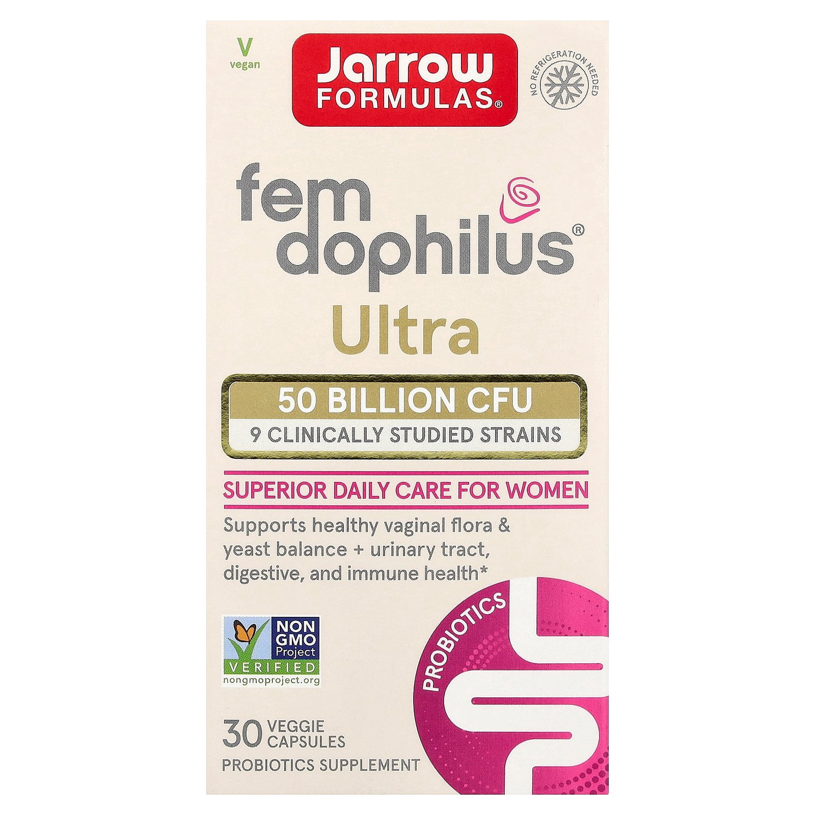 Jarrow Formulas Fem-Dophilus® Ultra, 30 Veggie Capsules - Walmart.com