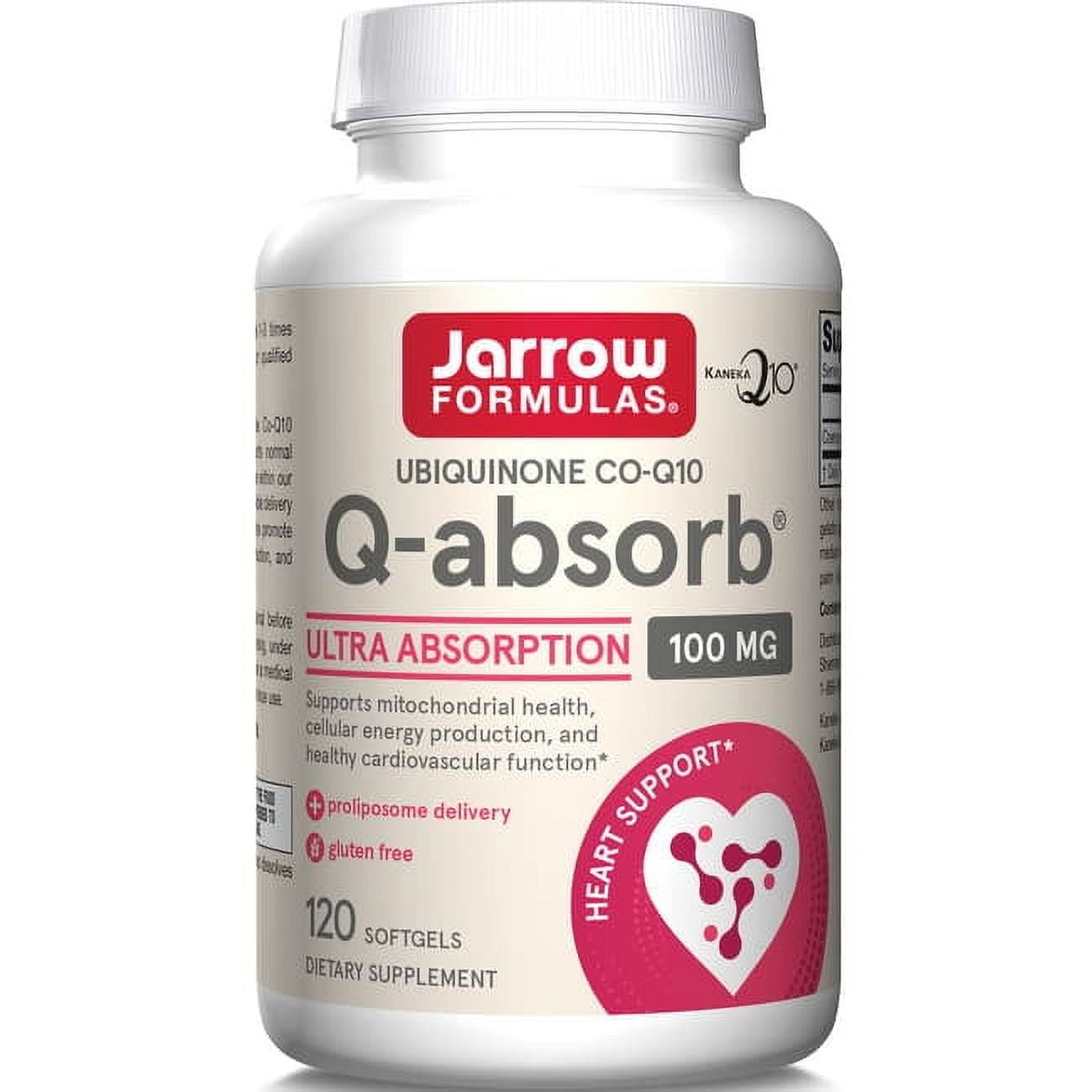Jarrow Formulas Ubiquinone Co-Q10 Q-absorb, 100mg Cardiovascular ...