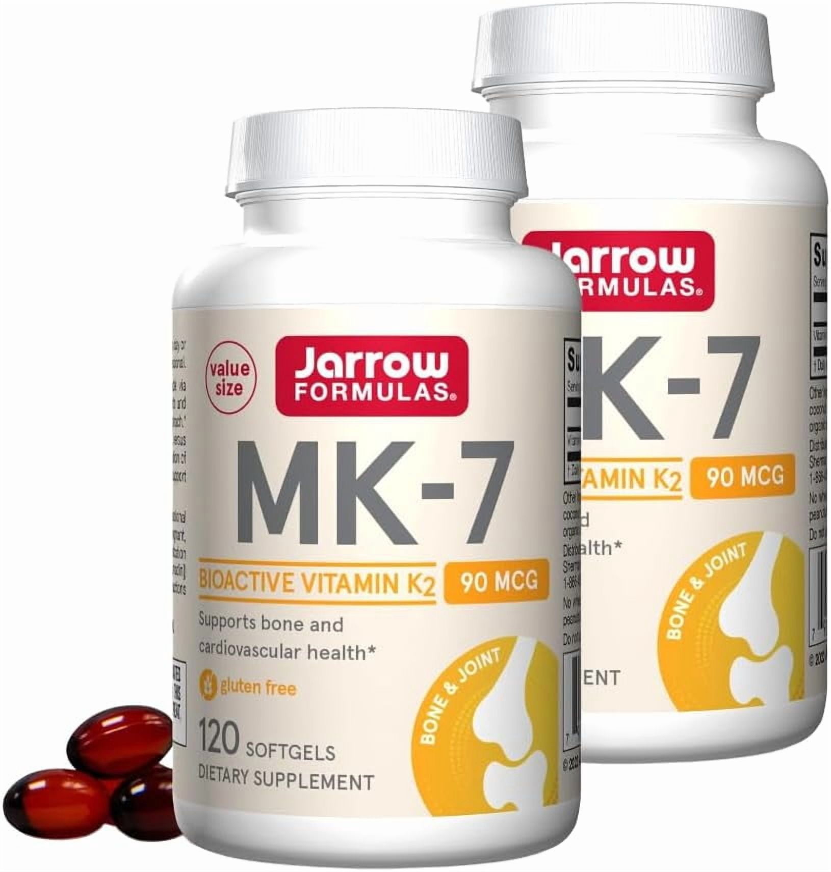 Jarrow Formulas MK-7 90 mcg - Bioactive Form of Vitamin K2-120 Servings ...
