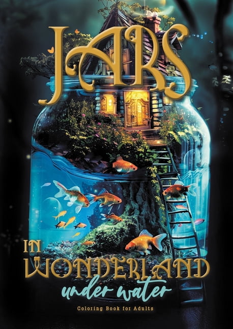 Jars in Wonderland under Water Coloring Book for Adults: surreal ...
