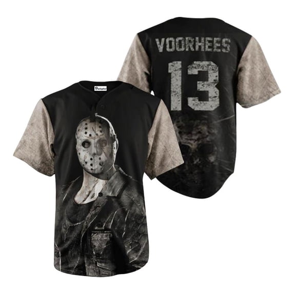 Jas.on Voo.rhees Horror Mask Baseball Jersey Shirt Horror Movie ...