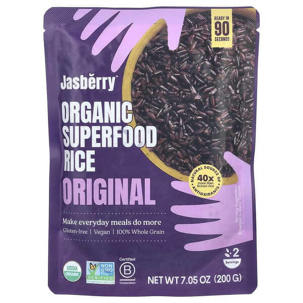 Jasberry, Organic Superfood Rice, Original, 7.05 oz Pack of 2 - Walmart.com