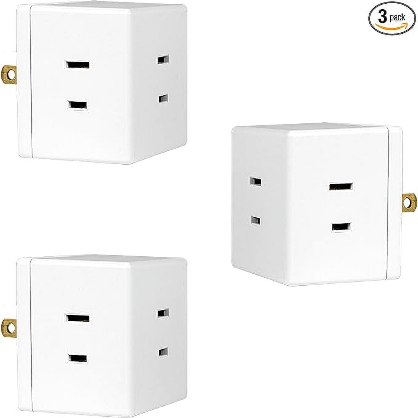 Jasco GE 3-Outlet Extender Wall Tap Cube, 3 Pack, Polarized, Adapter ...