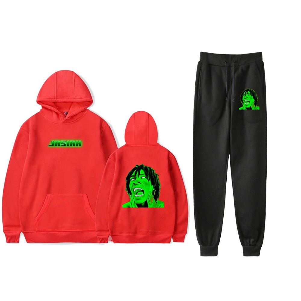 Jasiah Rapper Hoodies Jogger Pants 2 Pieces Sets Hip Hop Sweatshirt ...