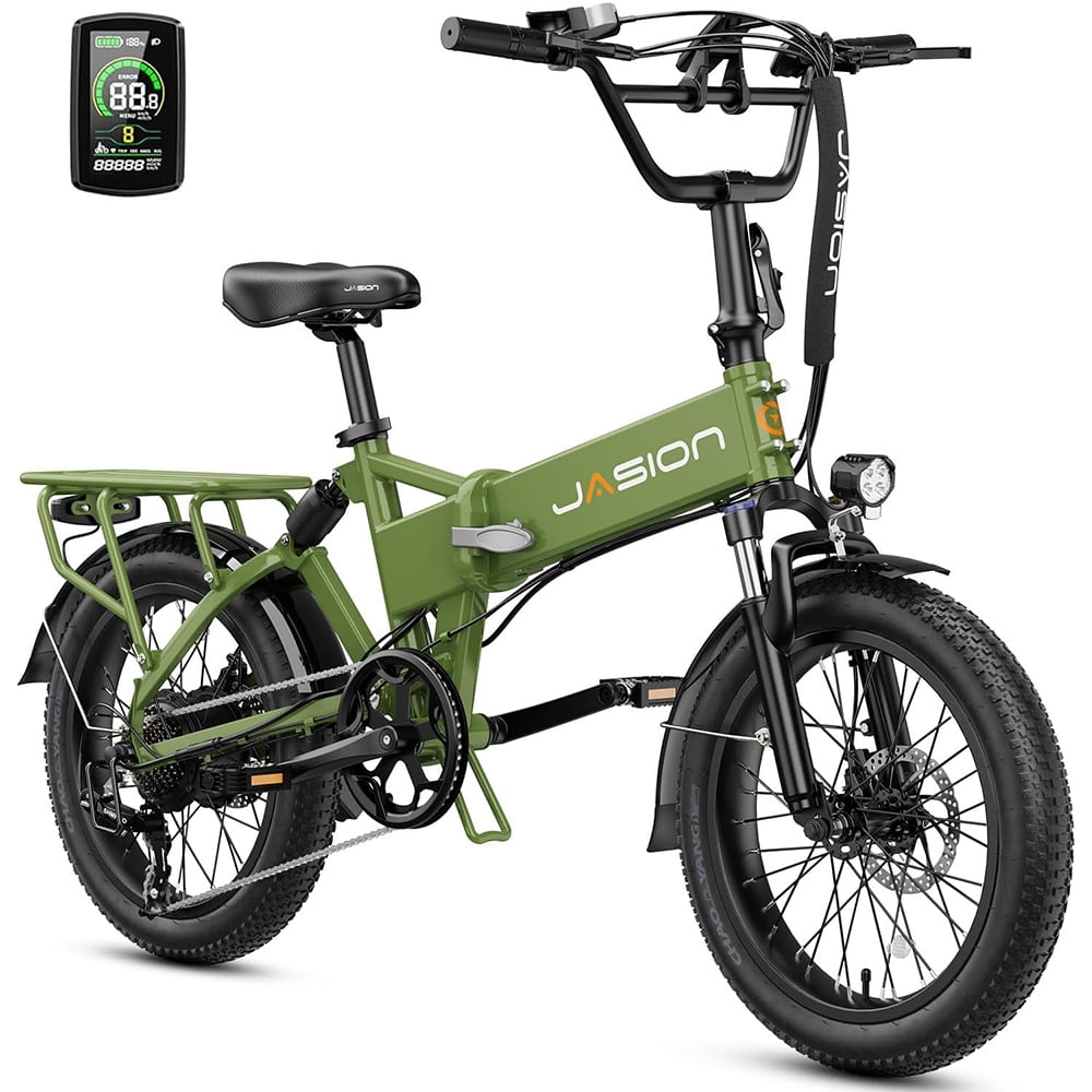 "Jasion EB7 2.0 Foldable Commuter Electric Bike, 20"" Fat Tire, 48V ...