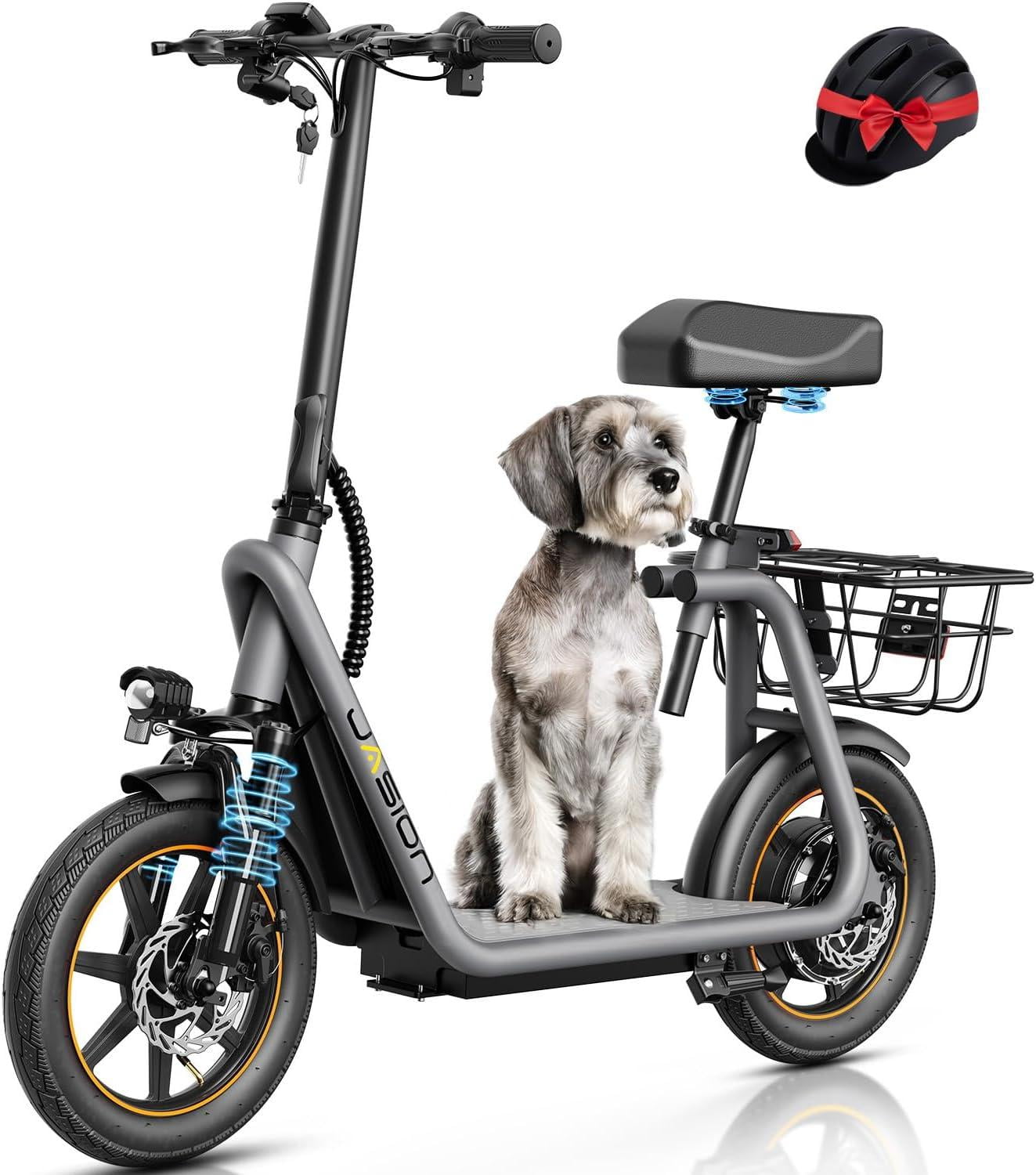 Jasion JS3/PRO Electric Scooter with Seat, 650/850W Peak Motor, 20/25Miles Ranges Scooters for ...