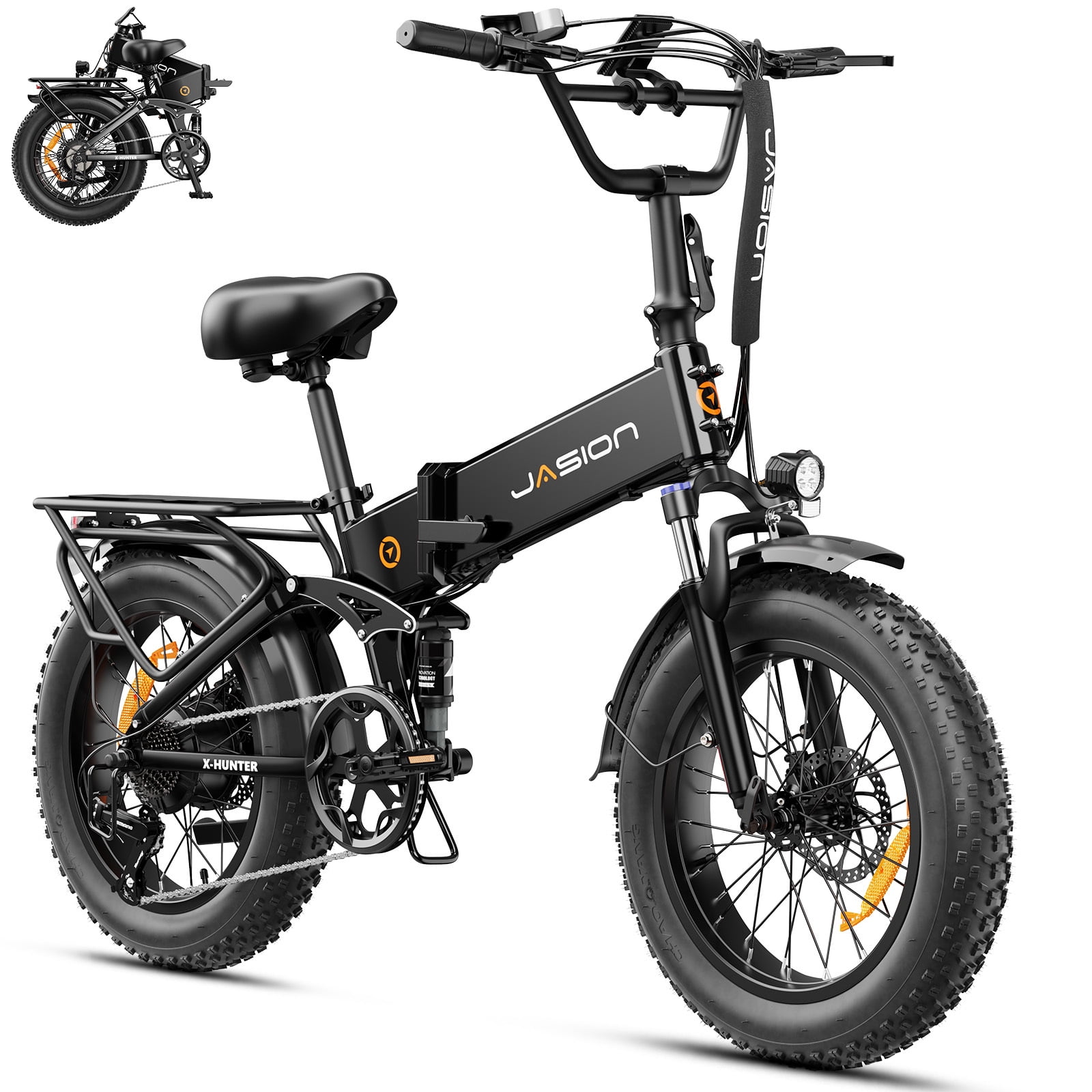 "Jasion X-Hunter Commuter Electric Bike, 750W, 20"" Fat Tire, Full ...