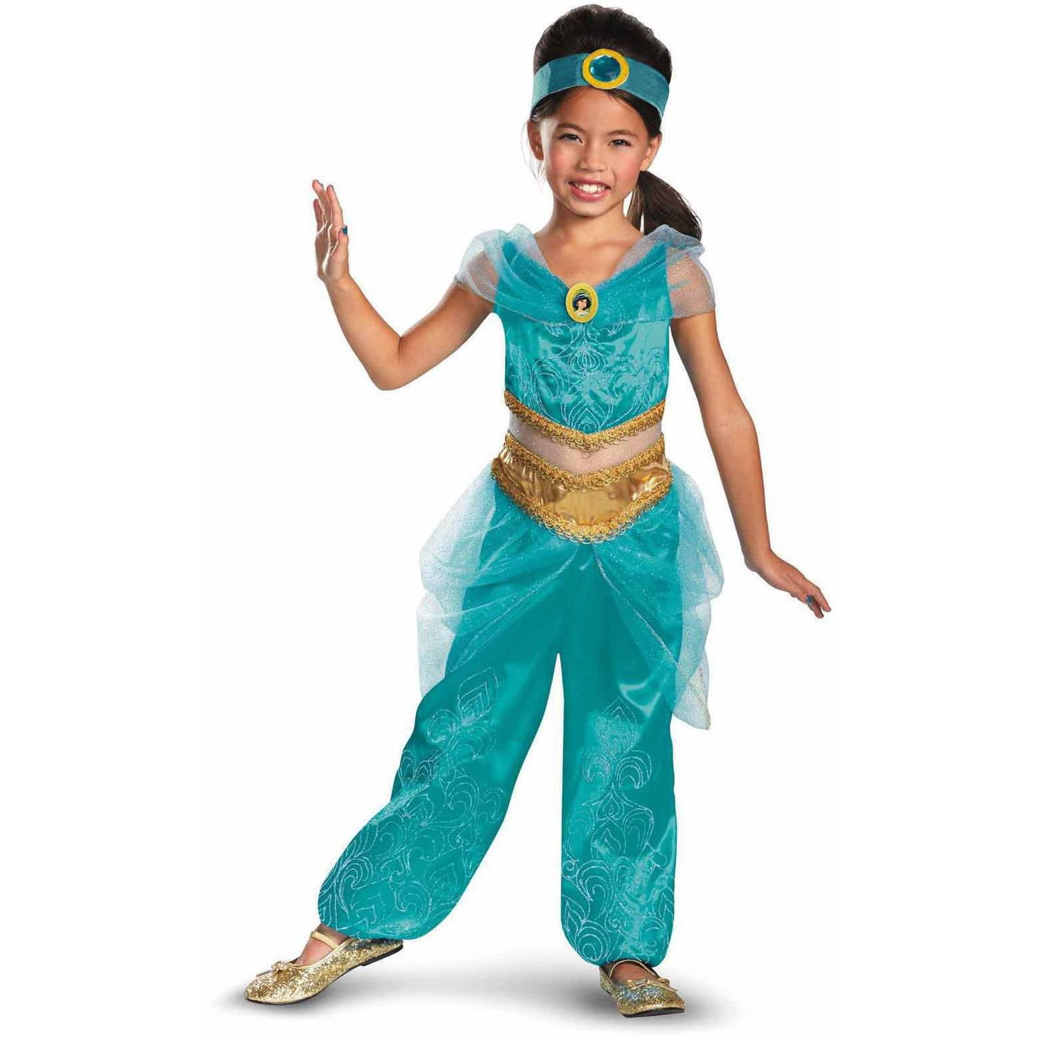 Jasmine Aladdin Disney Sparkle Deluxe Girls Costume Small 4-6x ...