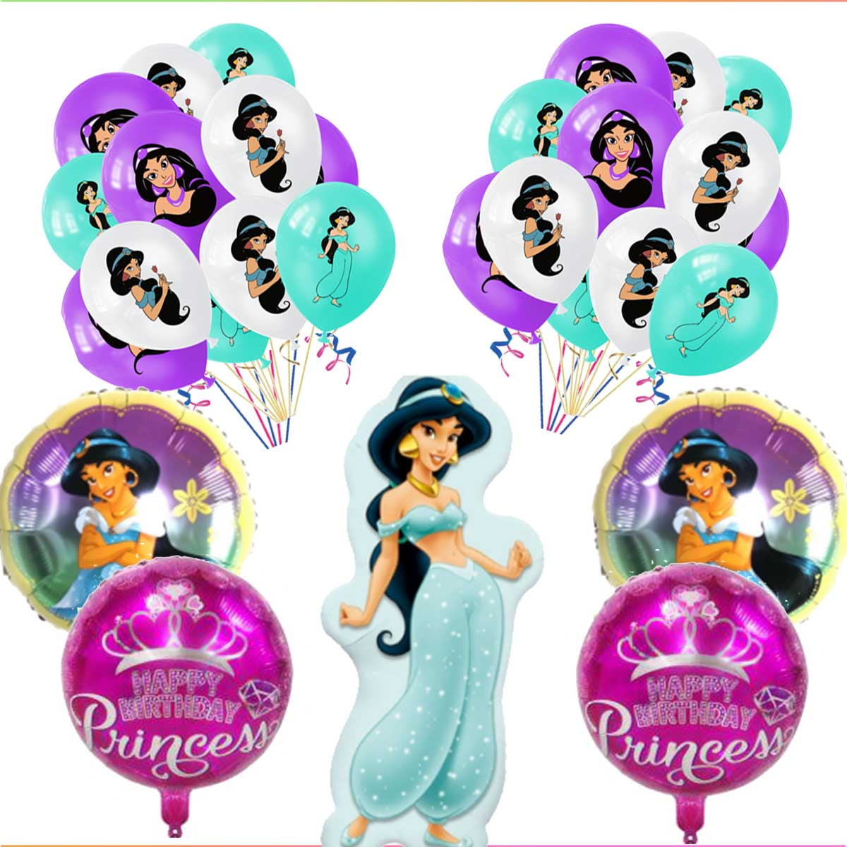 Jasmine Aladdin Princess Balloons Party Supplies Decor Set Decorations ...