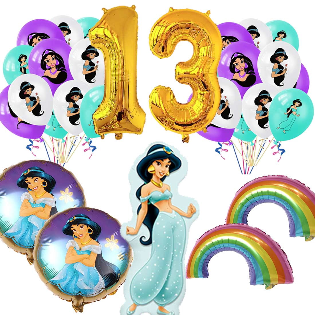 Jasmine Balloons Party Supplies 13th Big Number Decorations Decor Kit ...