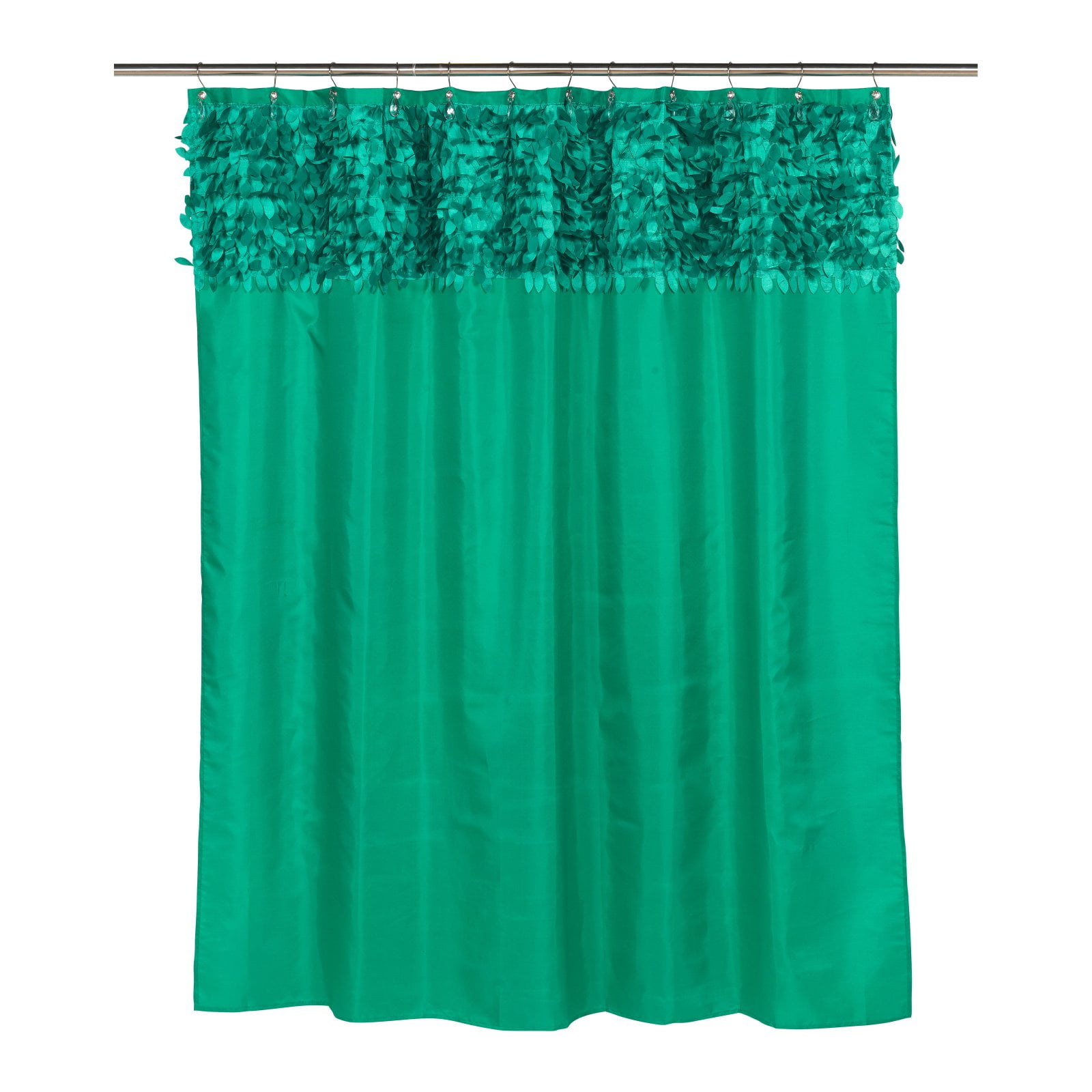"Jasmine" Fabric Shower Curtain in Emerald - Walmart.com