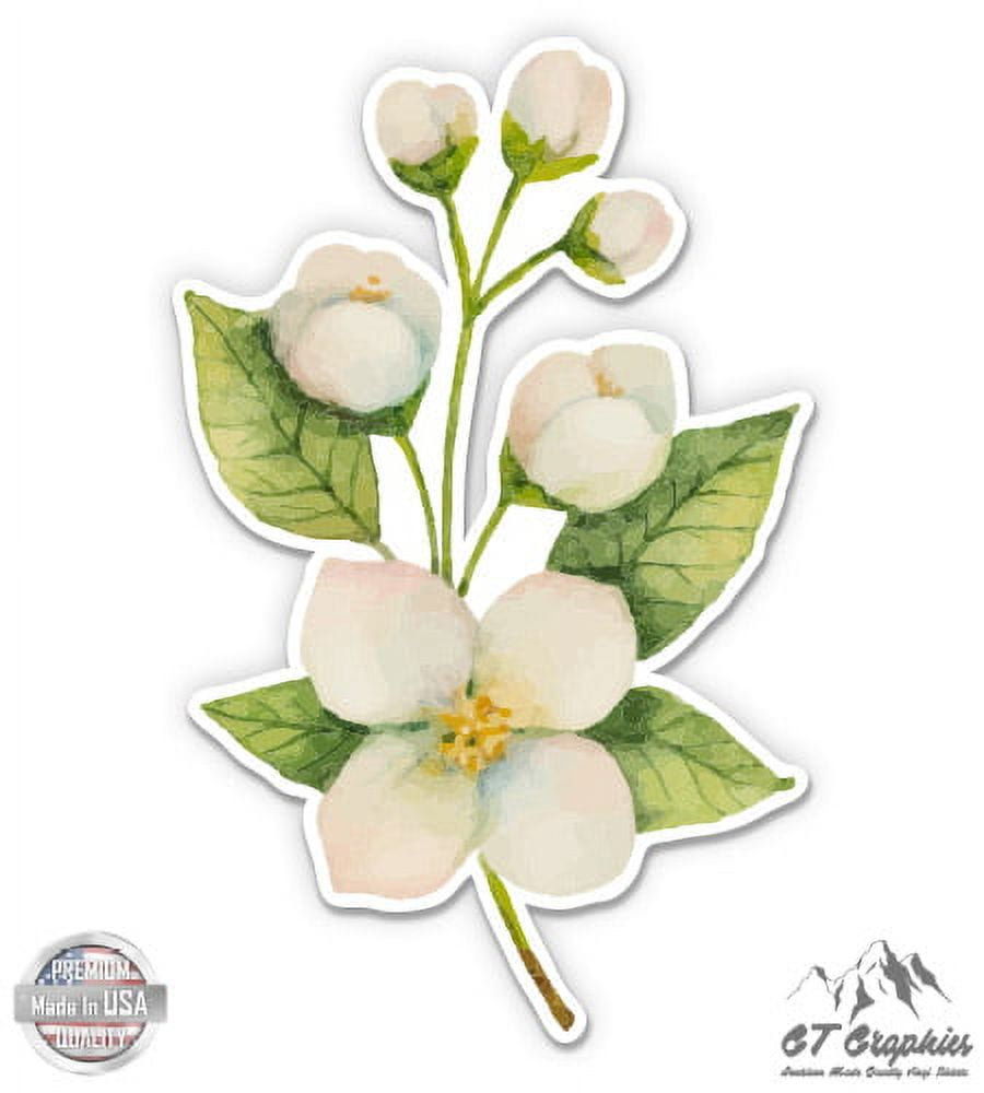 Jasmine Flowers - 5" Vinyl Sticker - For Car Laptop I-Pad - Waterproof ...