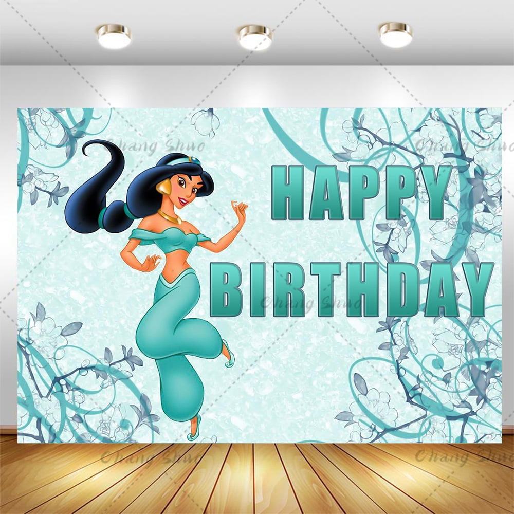 Jasmine Happy Birthday Backdrop Vinyl Party Supplies Backdrops for ...