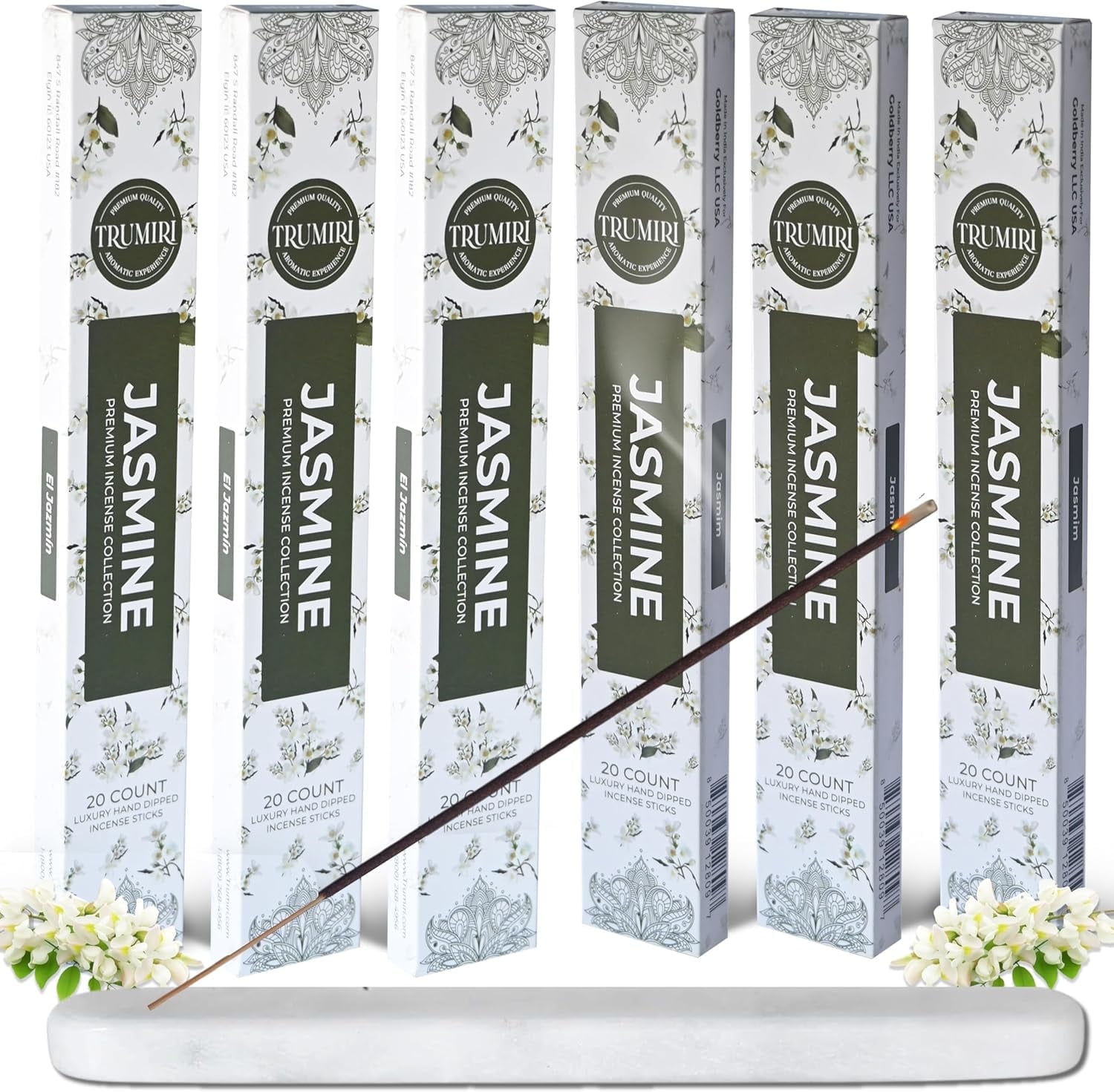 Jasmine Incense Sticks - Total 120 Insence-Sticks - 6 Packs of 20 ...