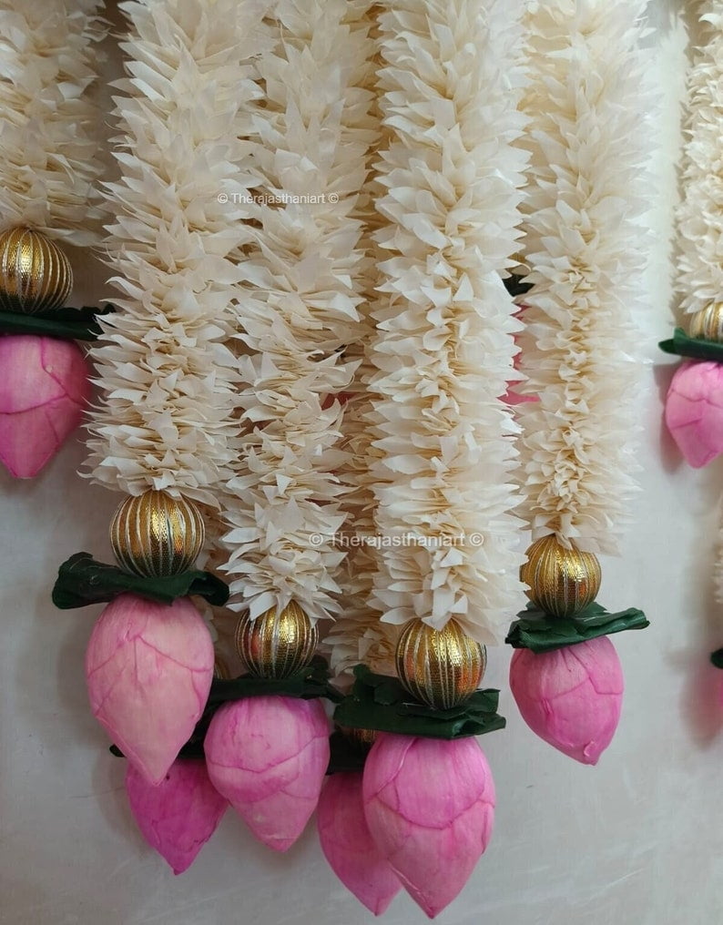 Jasmine With Lotus Garland Toran for Festive Celebrations ,Wedding ...