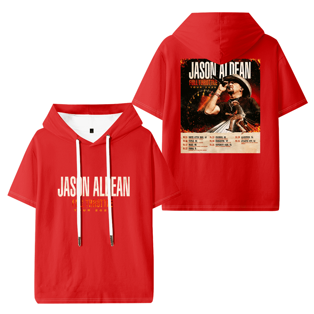Jason Aldean 2026 Full Throttle Tour Hooded T-shirt Unisex Short Sleeve ...