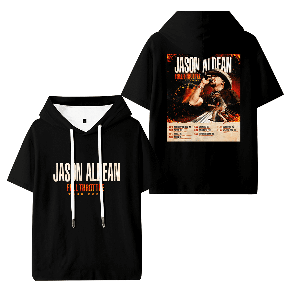 Jason Aldean 2026 Full Throttle Tour Hooded T-shirt Unisex Short Sleeve ...