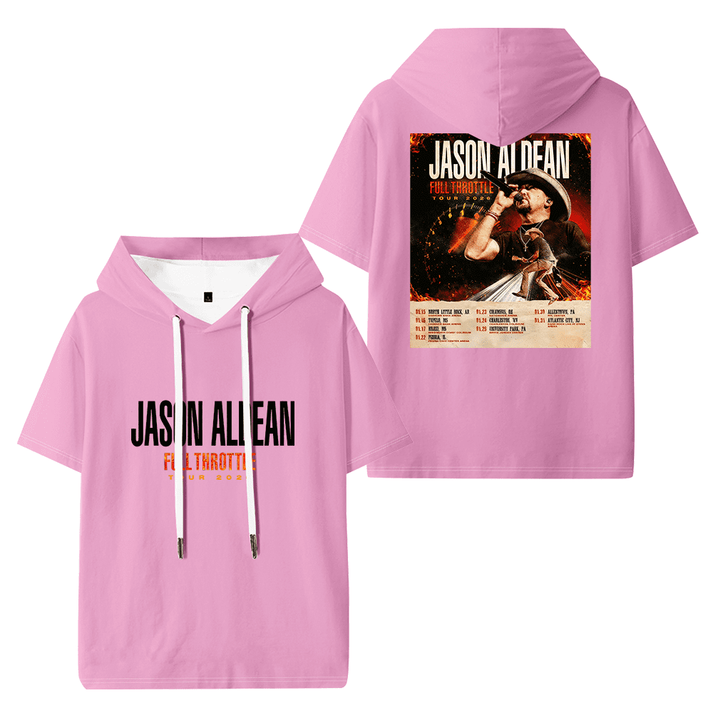 Jason Aldean 2026 Full Throttle Tour Hooded T-shirt Unisex Short Sleeve ...