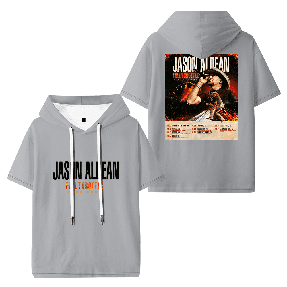 Jason Aldean 2026 Full Throttle Tour Hooded T-shirt Unisex Short Sleeve ...