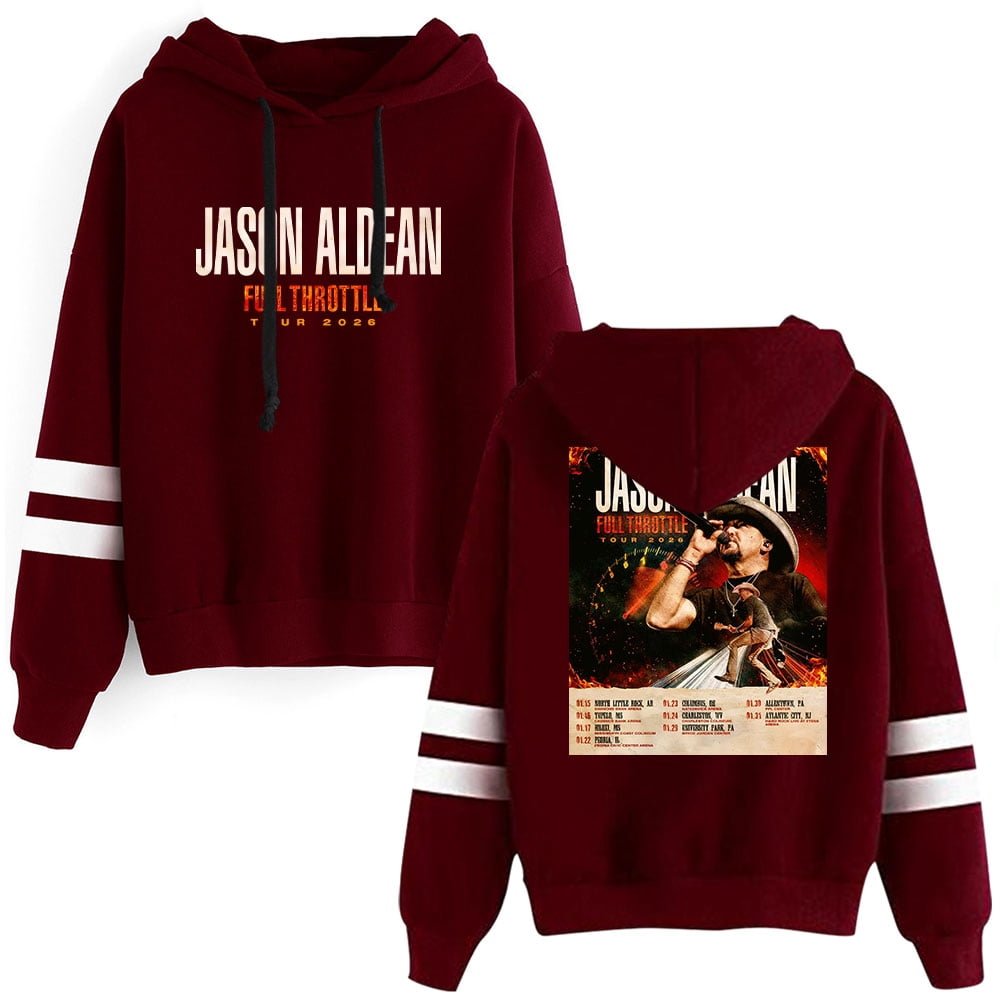 Jason Aldean 2026 Full Throttle Tour Hoodie Pullover Long Sleeve ...