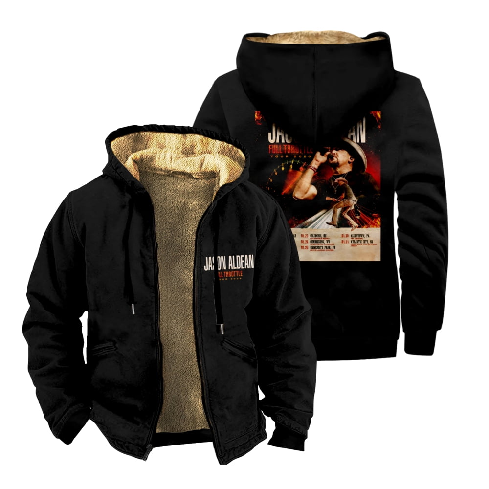 Jason Aldean 2026 Full Throttle Tour Zip Up Jacket Long Sleeve Winter ...