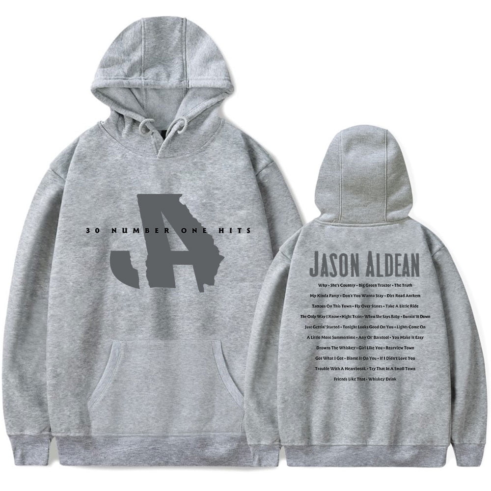 Jason Aldean 30 Number One Hits Hoodie Women Men Hooded Long Sleeve ...