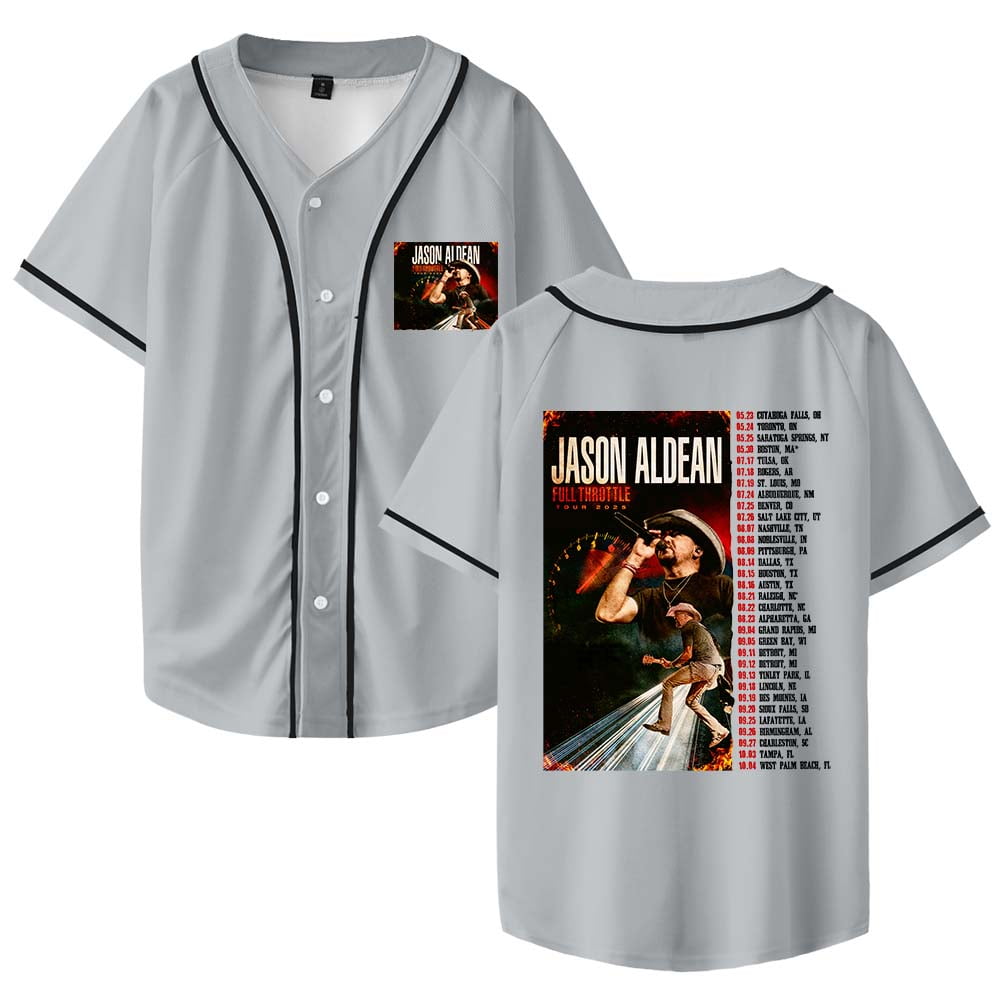 Jason Aldean Full Throttle Tour 2025 Baseball Jersey Shirt V-Neck Women ...